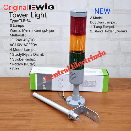 Jual Lampu Menara/Signal Tower/Tower Light EWIG Multivolt&Model TLE-3U ...