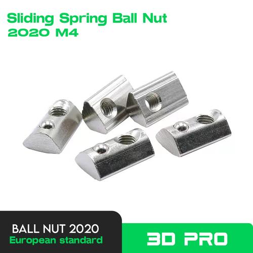 Jual T Spring Nut M4 Ball Spring Roll In T-Nut 20-M4 Aluminum Profile ...
