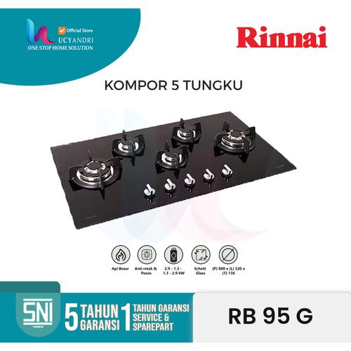 Promo Kompor Tanam Rinnai RB 95 G/Kompor Tanam Rinnai RB 95 G kaca 5 ...