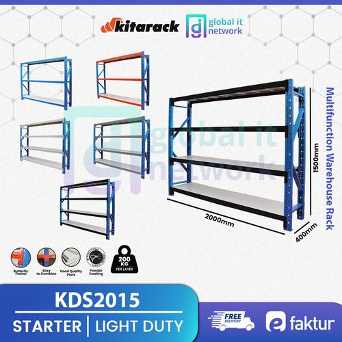 Jual Rack Gudang Besi Starter Tinggi 1,5M Panjang 2M Lebar 40cm Light ...