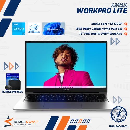 Promo Laptop Advan Workpro Lite Core i3 1220P 8GB 256GB 14" Windows 11 - FHD 8GB, STANDART Cicil ...