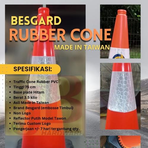 Jual BESGARD rubber cone Traffic cone Tinggi 75 cm base plate hitam ...