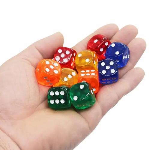 Jual 15mm Dadu transparan warna warni bening dice board game 15 mm 1 ...