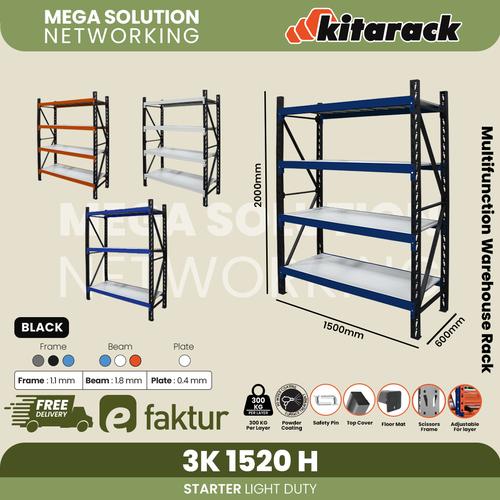 Jual Rak Gudang Besi Kitarack Starter 2 Meter 300kg/Layer Panjang 1,5 ...