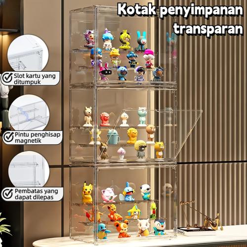 Jual Transparent Storage Display Box Susun Tingkat Tangga Kotak Rak ...