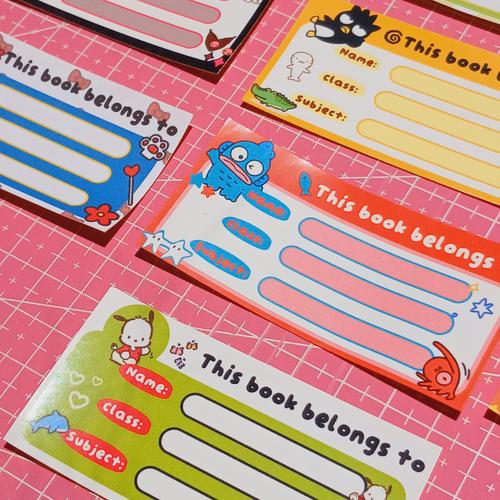Jual isi 10pcs sanrio series stiker nama buku pelajaran sticker mapel ...