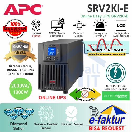 Promo UPS APC Online 2kVA SRV2KI-E SRV2KIE Easy UPS On-Line 1800W 2000VA USB Charging Tower ...