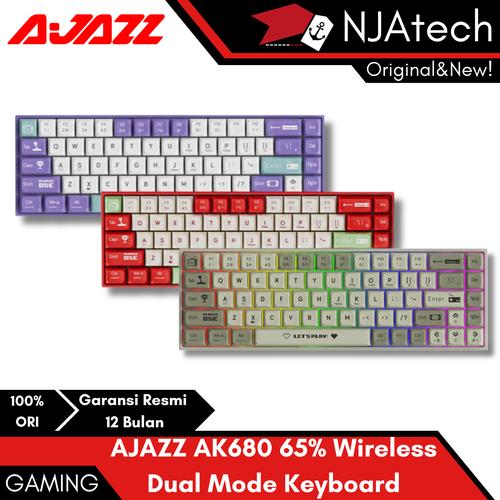 Jual Ajazz AK680 65% Dual Tone Wired Mechanical Gaming Keyboard - Iris ...