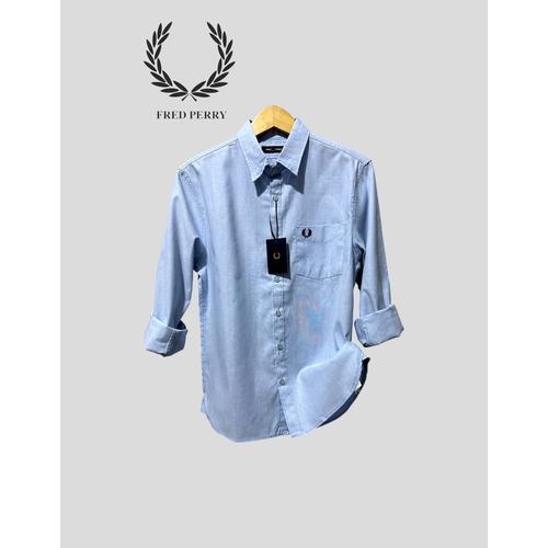 Promo Kemeja Pria Fred Perry Lengan panjang Casual Slimfit - Hitam, XXL ...