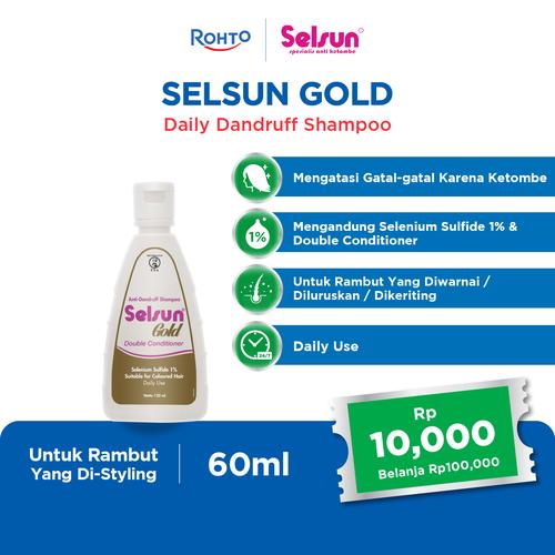 Jual Selsun Gold Dandruff Shampoo with Double Conditioner - 60ml - Kab ...