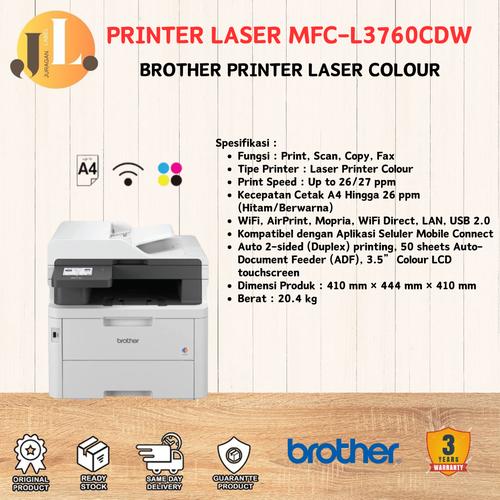 Jual BROTHER MFC-L3760CDW Printer All in One Laser LED Colour Wireless ...