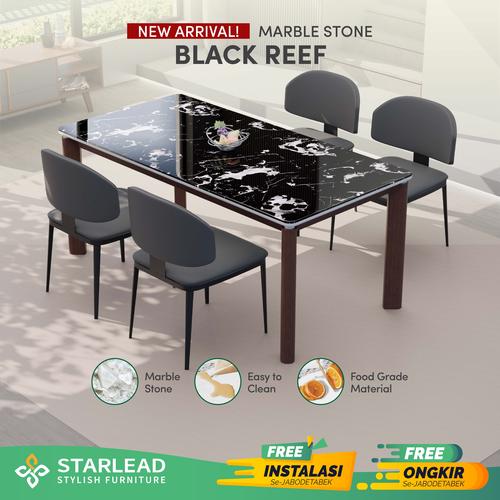 Promo STARLEAD Meja Makan Batu Marbel Minimalis - Marble Dining Table ...