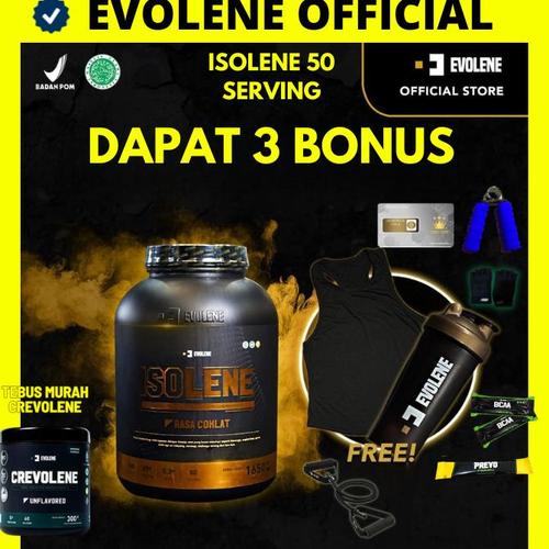 Jual ISOLENE 50 SERVING EVOLENE 1.65 KG WHEY PROTEIN ISOLATE BPOM HALAL ...