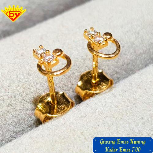 Jual Giwang Emas Kuning Permata Zirconia 019 Kadar Emas 700 - Jakarta ...