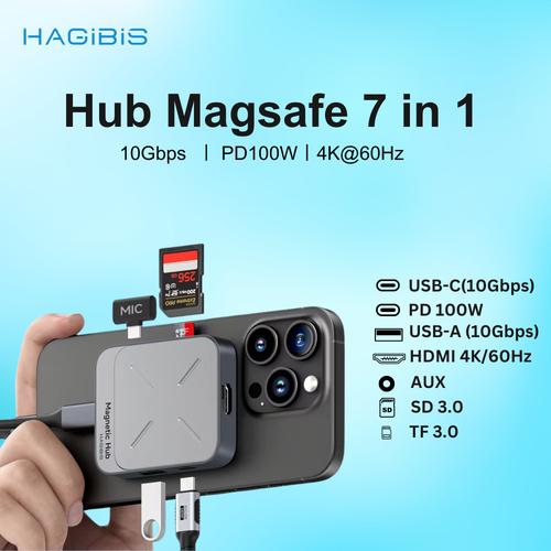 Jual Hagibis Magnetic USB C Hub Type-C Multiport Adapter Docking ...