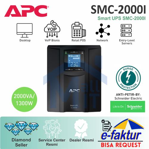 Promo UPS APC Smart UPS 2Kva SMC2000I SMC2000 SMC-2000I 2000VA 1300W Smart-UPS LCD SmartConnect ...