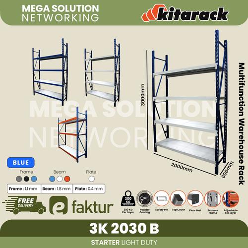 Jual RAK GUDANG BESI STARTER KITARACK WAREHOUSE 3M LIGHT DUTY 300KG 4 ...