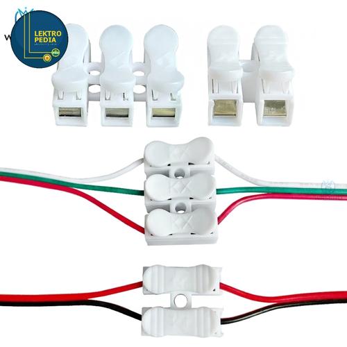 Jual Klip Jepit Quick Connector 2 3 Wire Pin terminal Sambungan Kabel ...