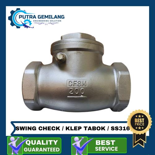 Jual 4" inch / SWING CHECK VALVE KLEP TABOK SS316 DRAT / ORIGINAL ...