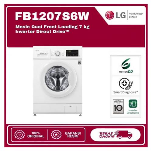 Jual LG FB1207S6W Mesin Cuci 7 kg Front Loading 6 Motion Inverter ...
