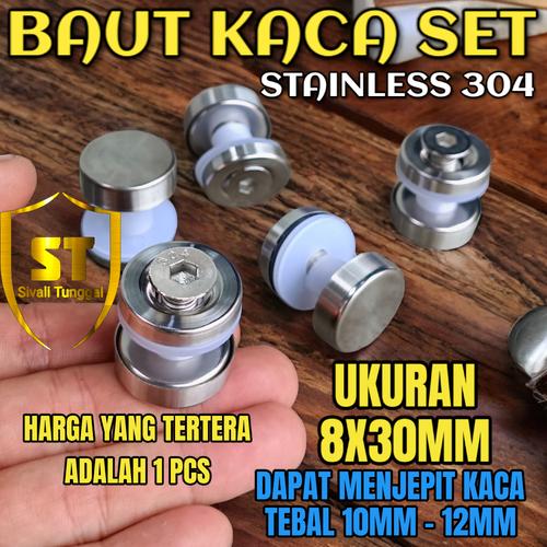 Jual BAUT KACA SET STAINLESS 304 - BAUT PENJEPIT KACA TIANG RAILING ...