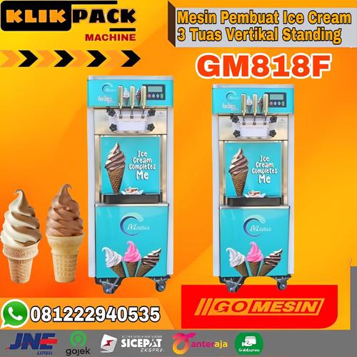 Jual Mesin Ice Cream Soft Pembuat Es Krim 3 Tuas Rasa Vertikal Standiing GPM 818F GOMESIN ...