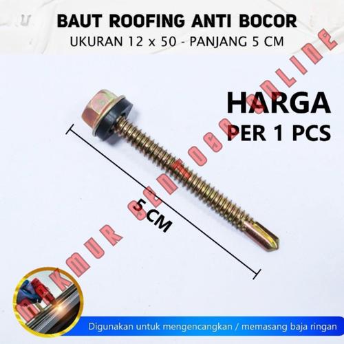 Jual Baut Roofing 5cm / Baut Baja Ringan 12x50 / Self Drilling Screws ...