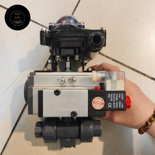 Jual actuator ball valve pvc 3/4" inch dengan limit switch 210N dan ...