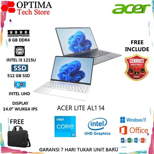 Jual Acer Lite al1 14 Intel i3 1215 Ram 8GB 512GB SSD 14.0 WUXGA IPS ...