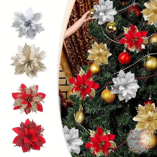 Jual Holimolly - Hiasan Dekorasi Bunga Pohon Natal Glitter, Bisa ...
