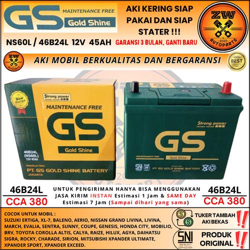 Jual AKI MOBIL SIGRA, CALYA, MOBILIO, RAIZE, BRIO NS60L GS MF AKI KERING 12V / 45 AH - Jakarta ...