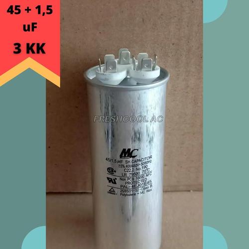 Jual KAPASITOR AC / CAPACITOR AC LG 3 KAKI 45/1,5 uF (MERK MC) 45/1,5 MIKRO - Kota Bandung ...