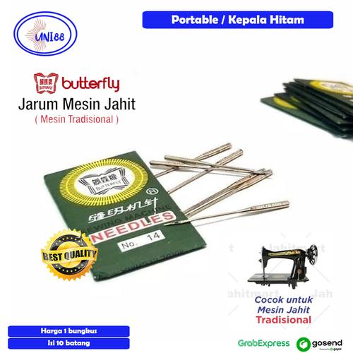 Jual Jarum Mesin Jahit Portable No 21 Jarum Mesin Tradisional Butterfly ...