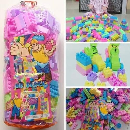 Jual Mainan Brick Balok Susun Anak DIY Ukuran Besar Mr BLOCK Anak Bisa ...