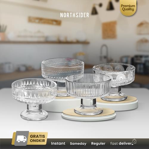 Promo Gelas Kaca dessert es krim puding gelato ice cream glass Nordic ...