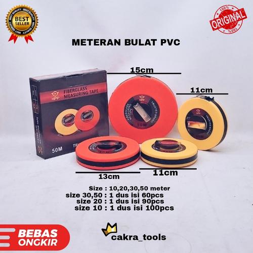 Jual METERAN GULUNG KAIN BULAT PVC SIZE 10,20,30 DAN 50 METER | METERAN ...