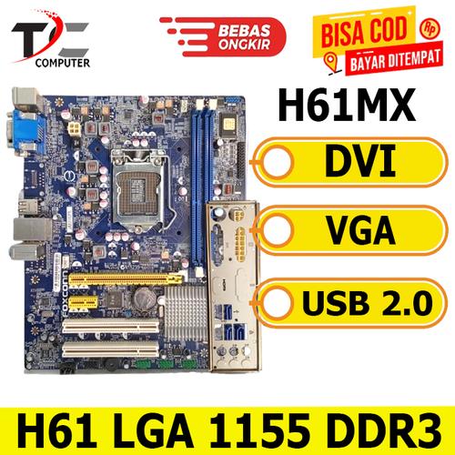Jual Mainboard Motherboard Mobo Soket Intel LGA 1155 H61 Onboard GIGABYTE - H61 FOXCON - Kota ...