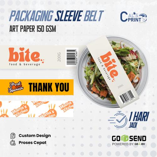 Jual Cetak Label Packaging Sleeve Kotak Makanan, Paper Belt Box Makanan ...