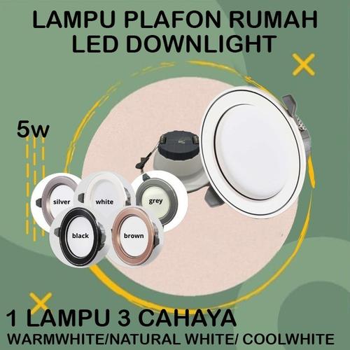 Jual Lampu LED Panel Light Downlight 3 Warna Cahaya 5W 5 Watt Plafon ...