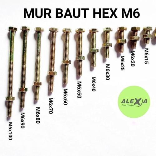 Jual BAUT MUR HEXAGON KUNING M6X15 / BMK 6X15 / BAUT KUNCI 10 PANJANG 1,5 CM - Kab. Sleman ...