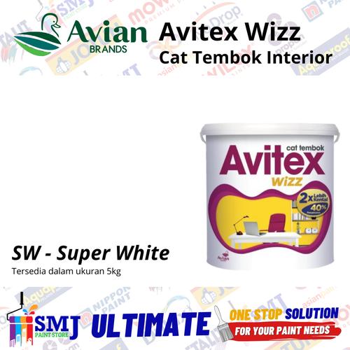 Jual Cat Tembok Interior Super White Putih Avitex Wizz Avian - 5kg ...