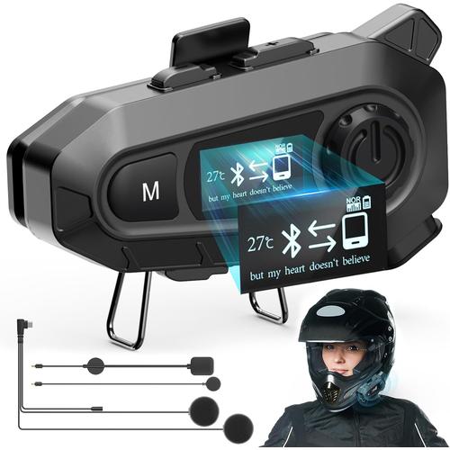 Jual Intercom Headset Helm Bluetooth LED FM Radio IPX6 1000mAh a1 ...