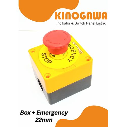 Jual Tombol Saklar Emergency Stop + Box - Panel Box 22mm - Kuning+ES542 ...