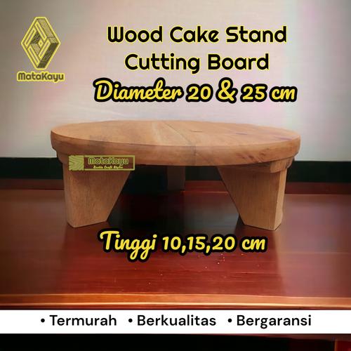 Jual Talenan kayu kaki tiga cake stand talenan kaki unik kayu alas kayu ...