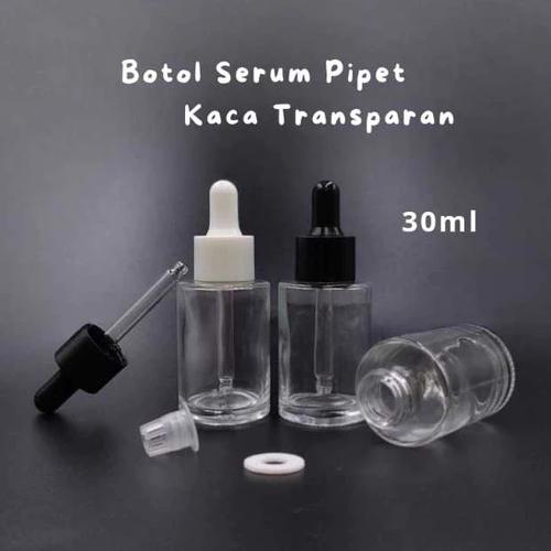 Jual Botol Serum 30ml Botol Dropper 30 ml Pipet Kaca Bening Ring Hitam ...
