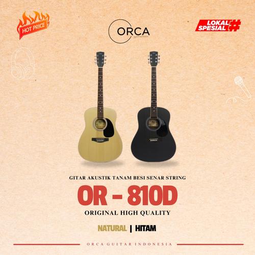 Jual ORCA Gitar Akustik Tanam Besi OR - 810D Senar String Guitar ...