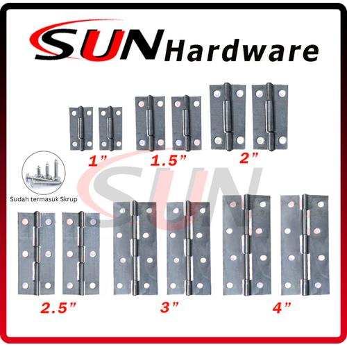 Jual Engsel Plat 1 1.5 2 3 4 Inch Pintu Laci Triplek Besi Kandang ...