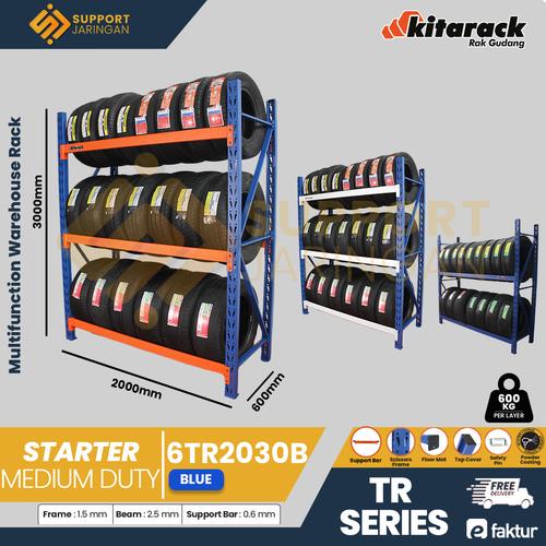 Jual Rak Ban Kitarack 6TR2030 - Rak Besi Starter Frame Biru Tire Rack ...