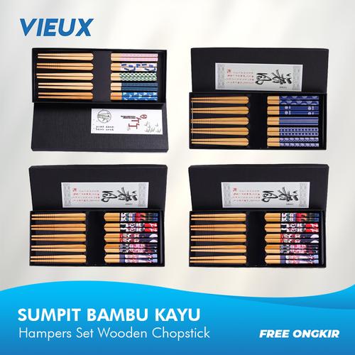Jual Sumpit bambu kayu hampers set wooden bamboo chopstick sushi ...