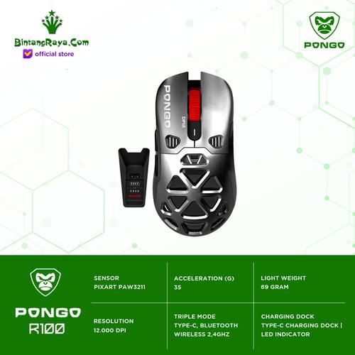 Promo MOUSE GAMING AXIOO PONGO R-100 / R100 WIRED WIRELESS BLUETOOTH ...